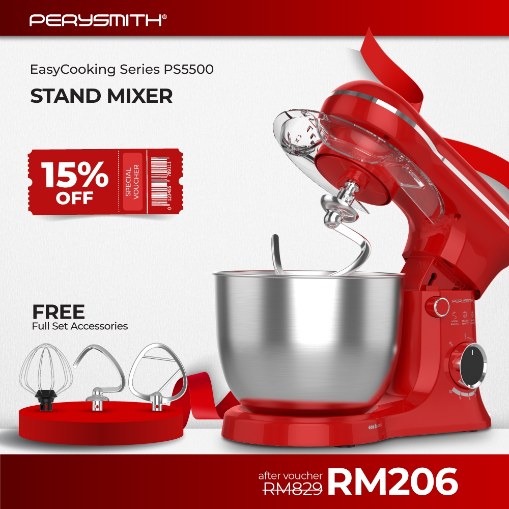 PerySmith 5.5L Stand Mixer EasyCooking Series PS5500 | Shopee Malaysia