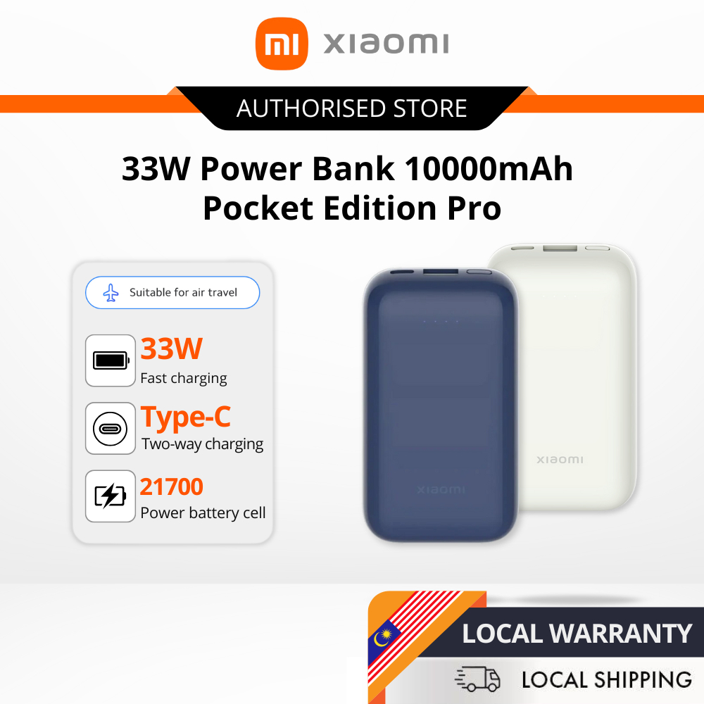 Xiaomi 33W Power Bank 10000mAh Pocket Edition Pro | Shopee Malaysia