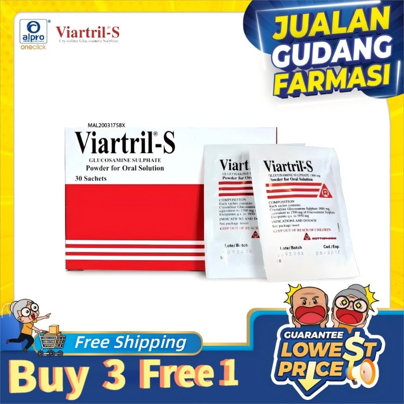 Original VIARTRIL-S POWDER Viartril S Glucosamine Joint Health (1500MG ...