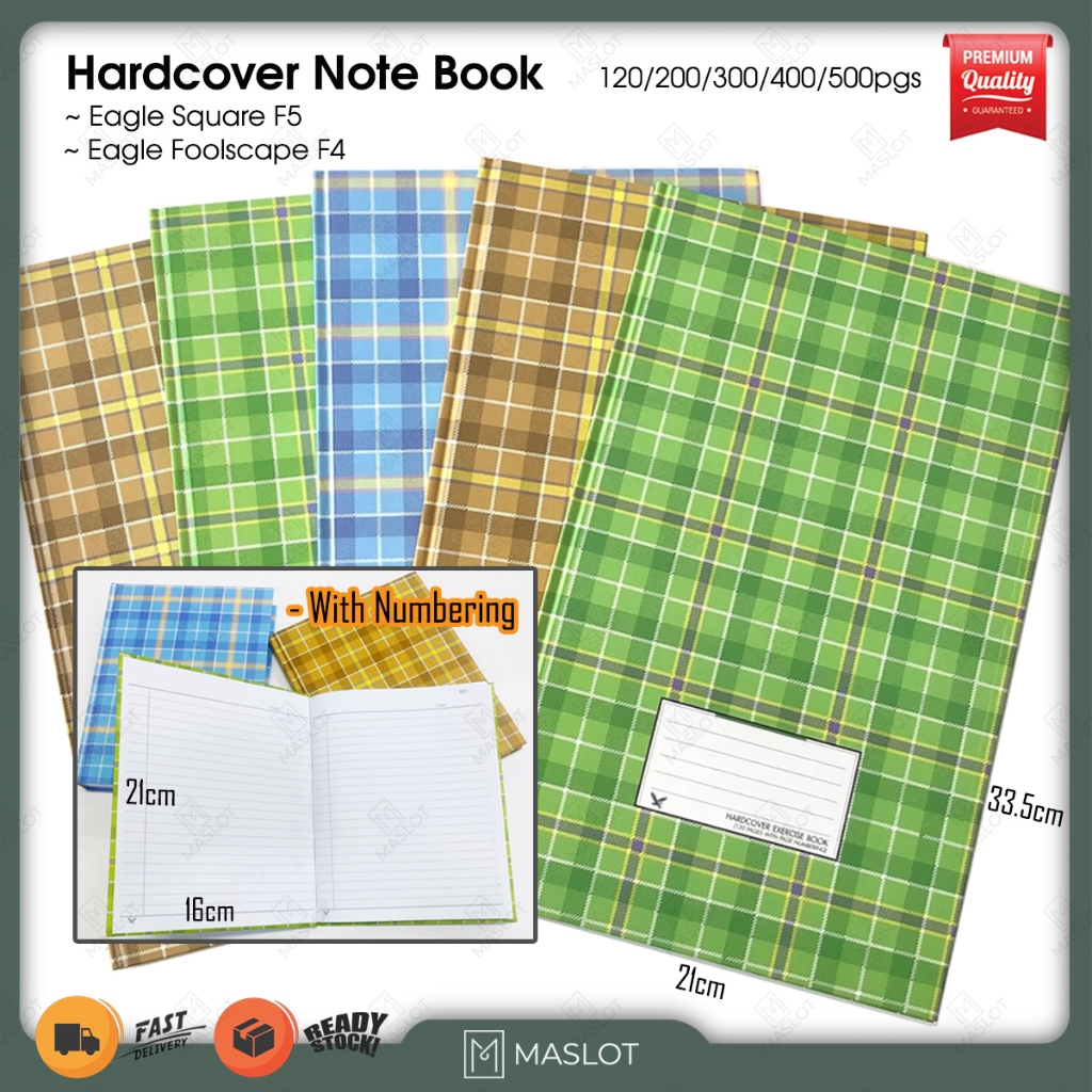 Eagle Hardcover Foolscap Book F4 F5 Notebook Journal Book Note 60gsm ...