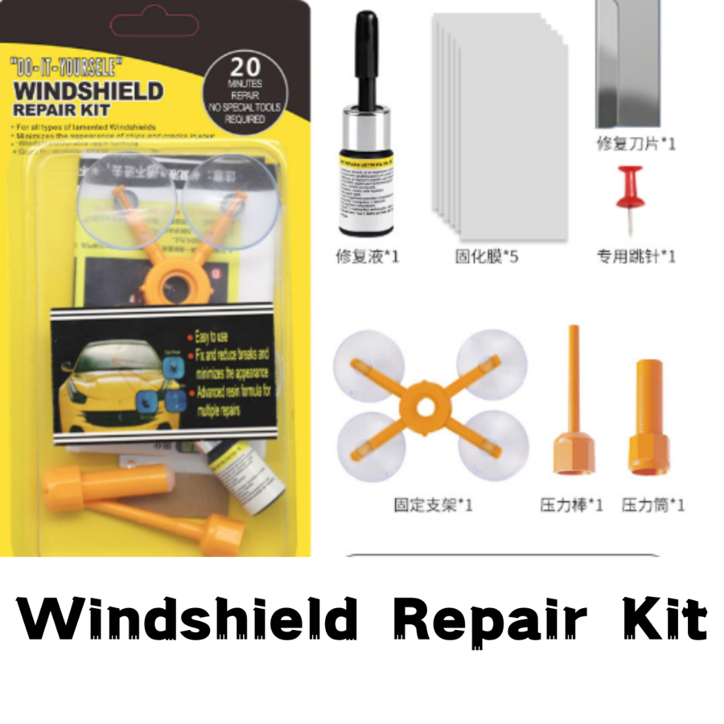 Windshield Repair Kit for Chips and Cracks Windscreen Auto Glass Car ...