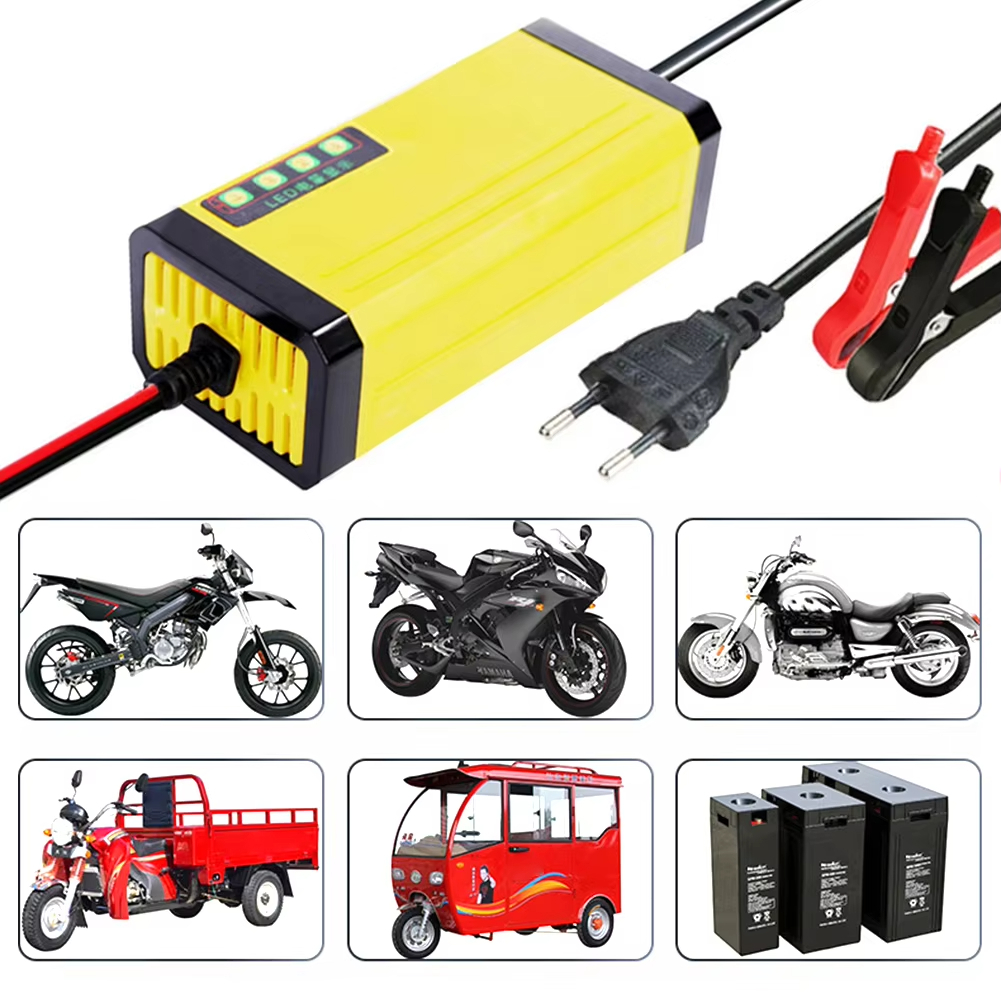 12V2AH led Full Auto Intelligent Pulse Fast Car Battery Charger Lead ...