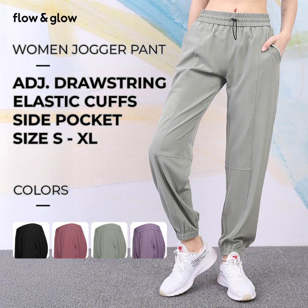 FLOW&GLOW Sport Jogger Pants Women Seluar Trek Sukan Tracksuit ...