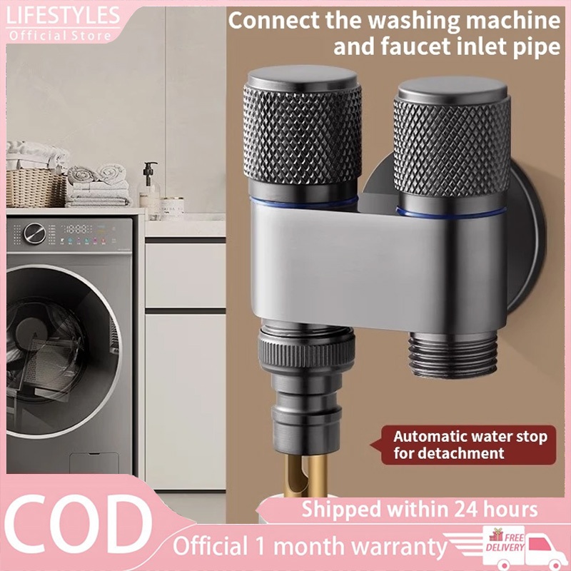 Dual Control Two Way Stop Angle Valve Brass material Bathroom toilet ...