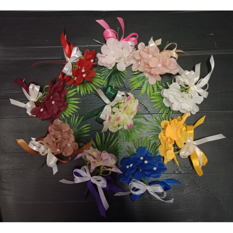 Bunga Hydrangea Rozek/ Bunga Kendarat/ Bunga Dada/ Flower Corsage with ...