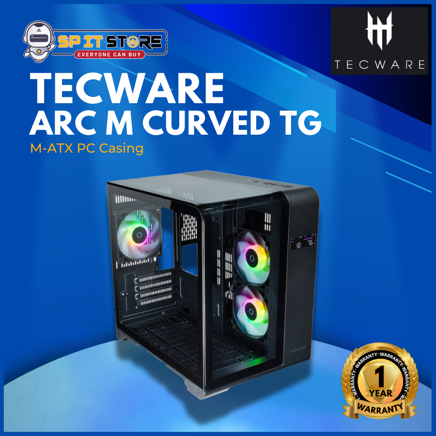 TECWARE ARC M CURVED TG MATX PC CASING | Shopee Malaysia