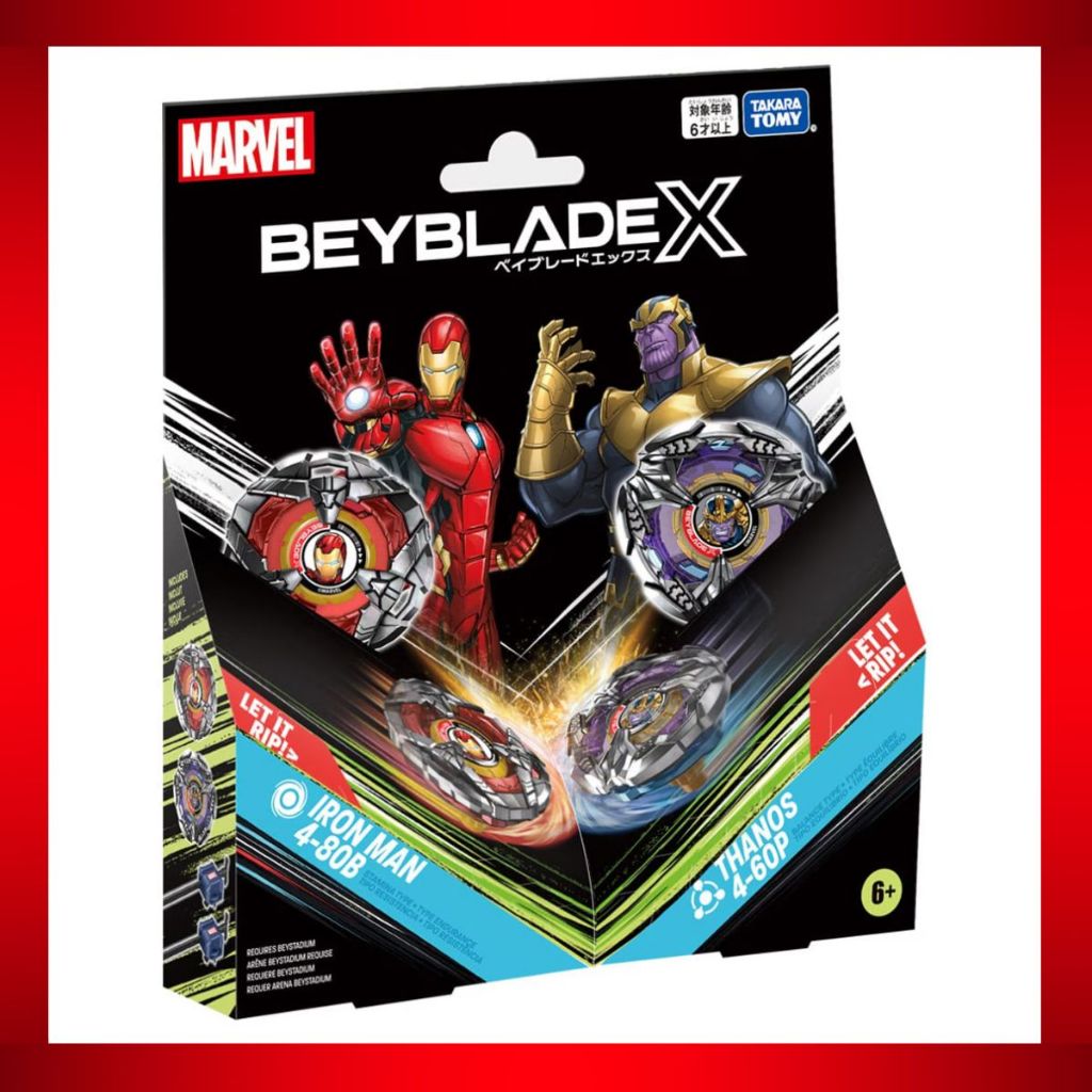 Beyblade X Marvel Collaboration Iron Man 4-80B / Thanos 4-60P 【Direct ...