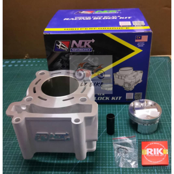 NLK RACING BLOCK SET LC135 Y15ZR 57mm + 3MM 62 63 68 70 72 THRIFT SKIM TINGKAT CERAMIC BLOCK ...