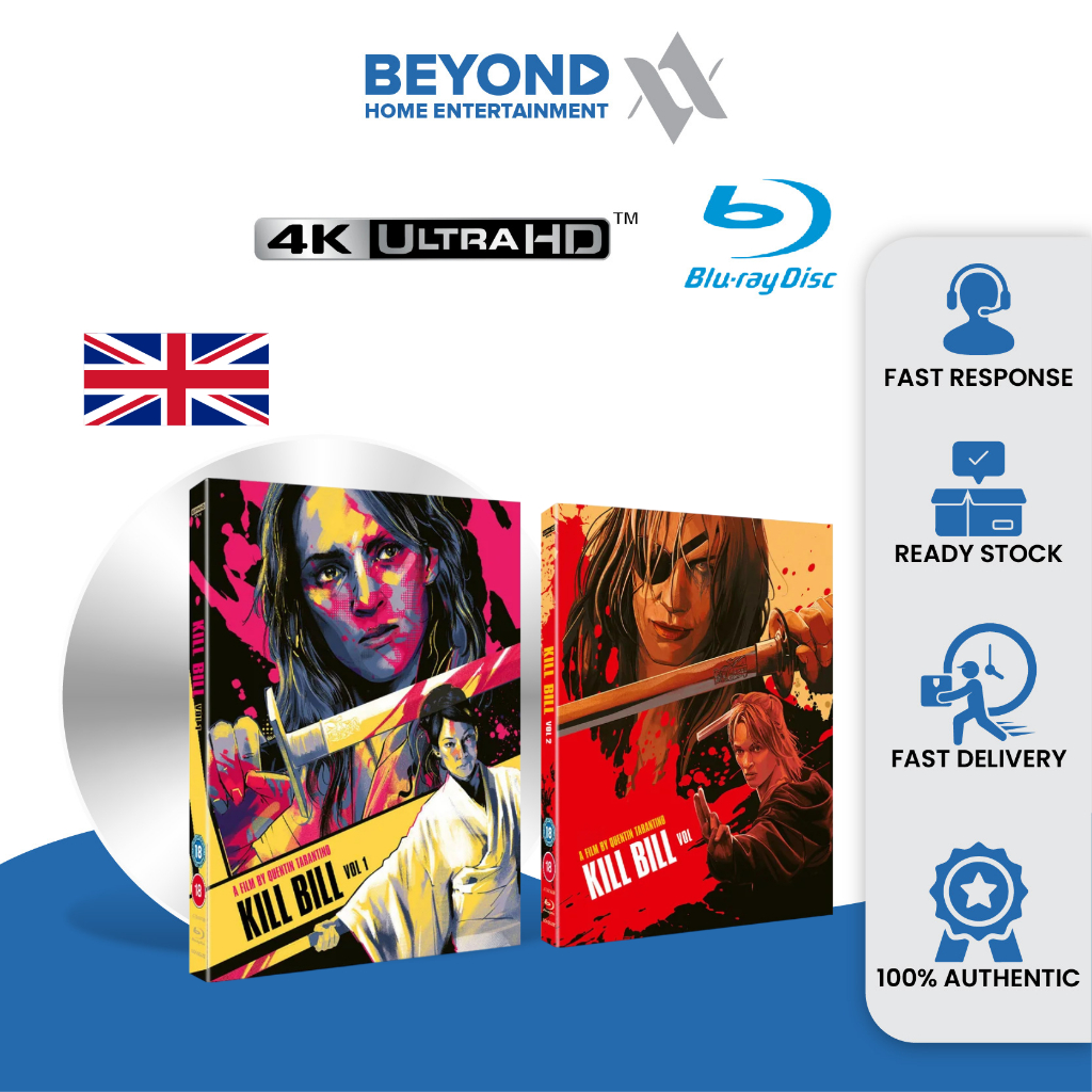 Kill Bill Vol.1 and Vol.2 Steelbook Bundle (UK Import) [4K Ultra HD + Bluray] | Shopee Malaysia