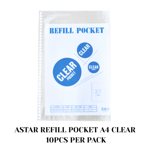 {DOSSVETT}ASTAR SHEET PROTECTOR REFILL POCKET CLEAR A4 SIZE 10PCS PER ...