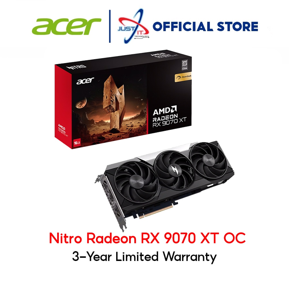 ACER Nitro Radeon RX 9070 XT OC 16GB GDDR6 GRAPHICS CARD | Shopee Malaysia