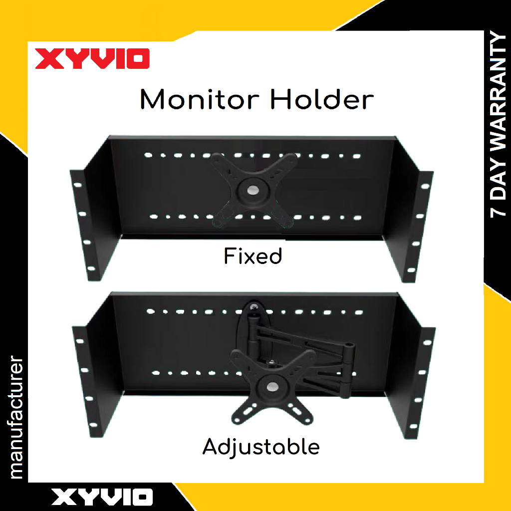 XYVIO 4U / 5U Monitor Server Rack Cabinet Bracket max. 440mm wide (1U / 2U / 3U / 4U Patch Panel ...