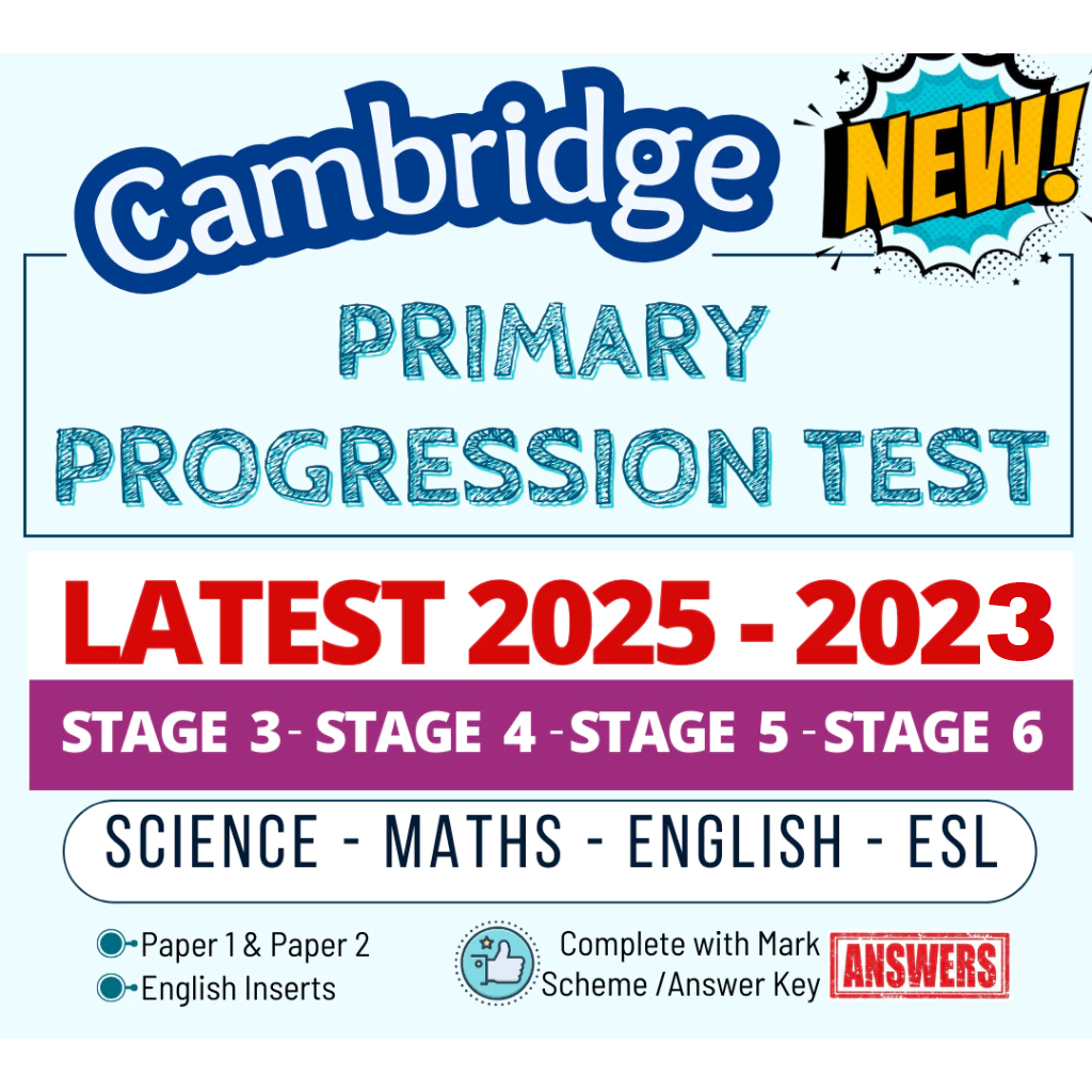 Cambridge Primary Progression Test 2022-2023-2024-2025 Stage Year 3 ...