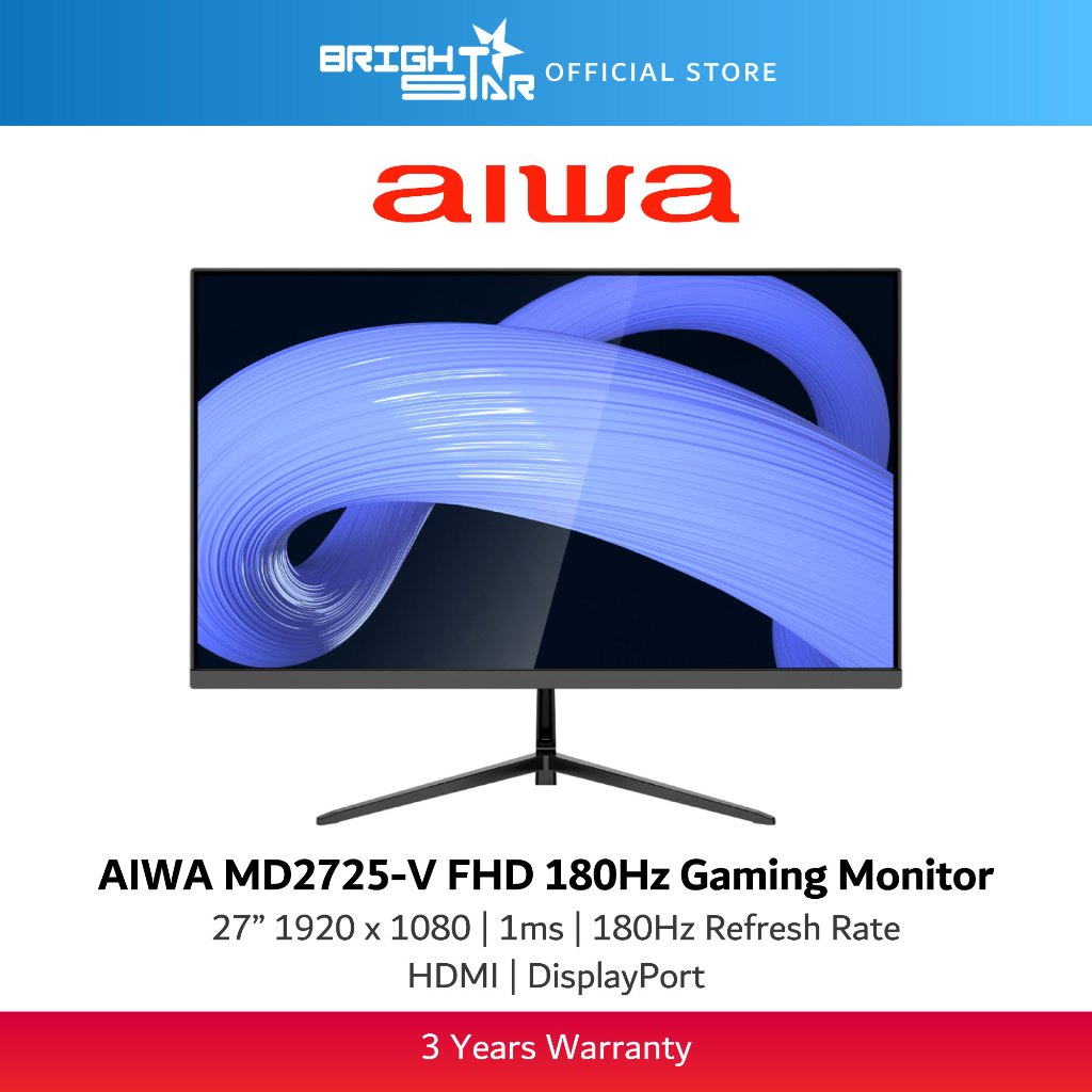 AIWA MD2725-V 27" FHD 180hz Gaming Monitor - IPS/1ms/HDMI/DP | Shopee ...
