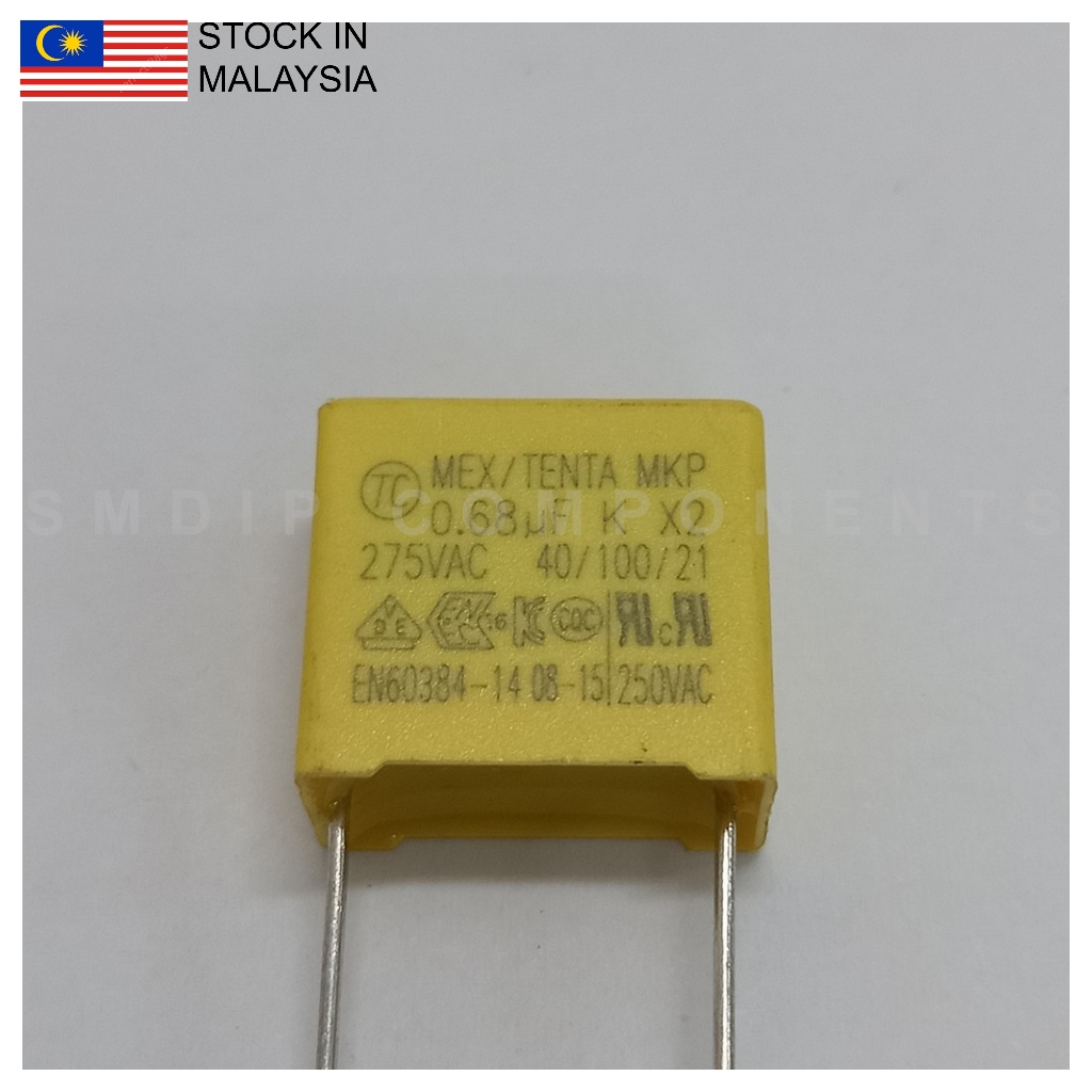 Tenta 0.68uF 275V, X2 AC Film Capacitor, 13 (H) x 8 (D) x 15mm (Lead ...