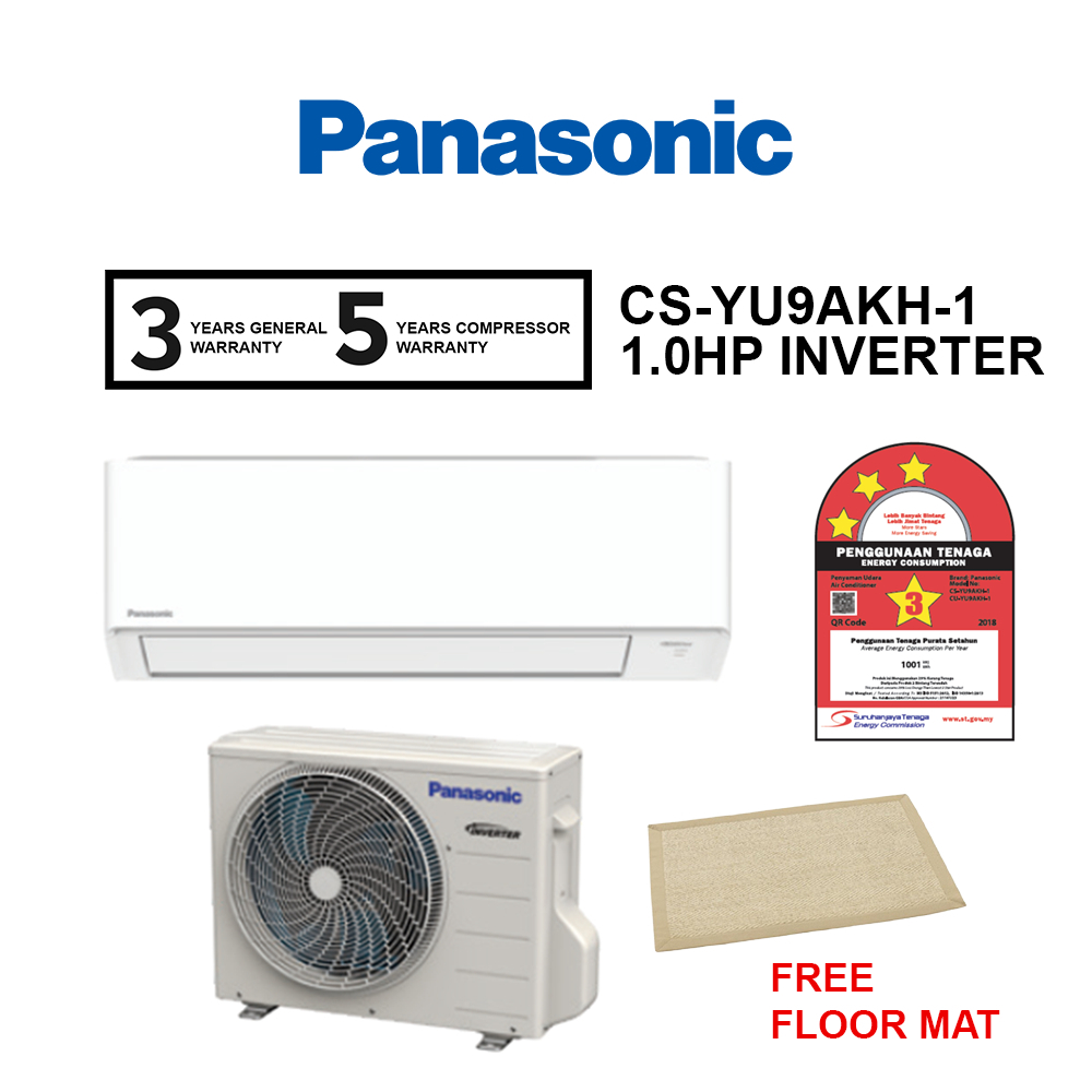 Panasonic 1HP Inverter CS-YU9AKH-1/1.5hp CS-YU12AKH-1 Air Conditioner ...