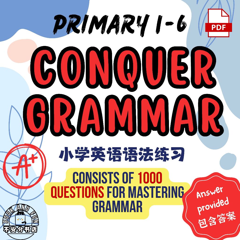 (PDF) CONQUER GRAMMAR WORKBOOK Primary Level 1-6 SAP Singapore English 小学英语语法练习 一到六年级 新加坡英文练习 ...