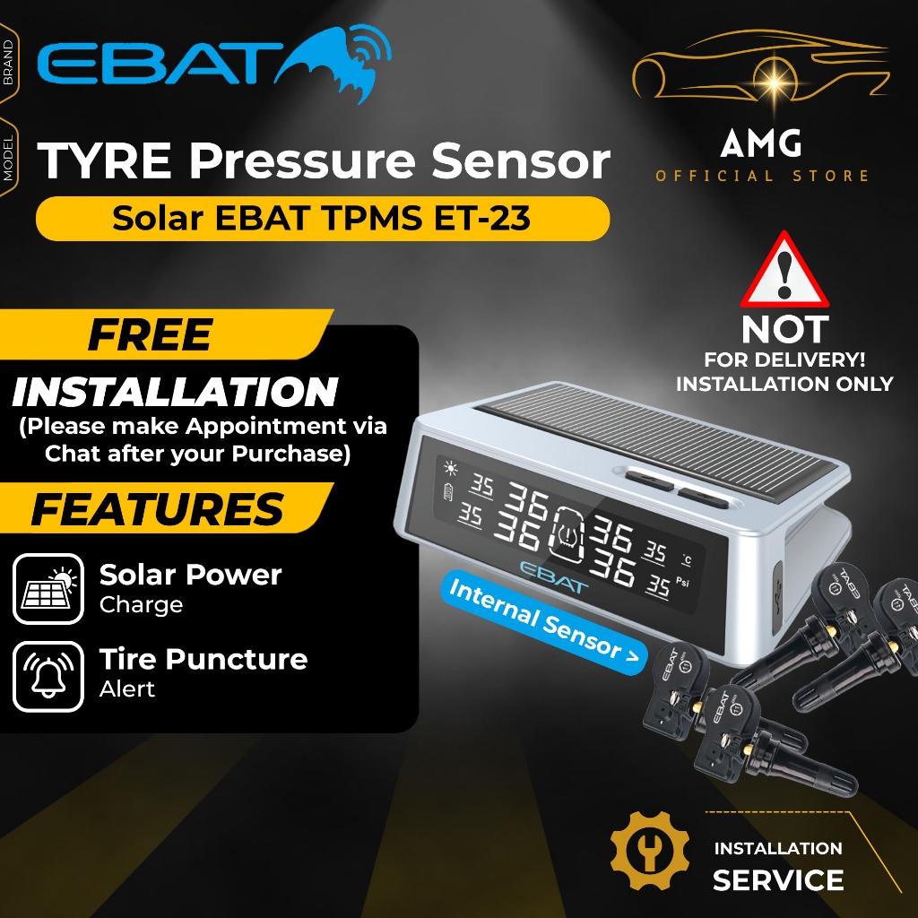 [INSTALL-4-U] EBAT ET-23 TPMS by Steelmate | Solar-Powered Tire ...