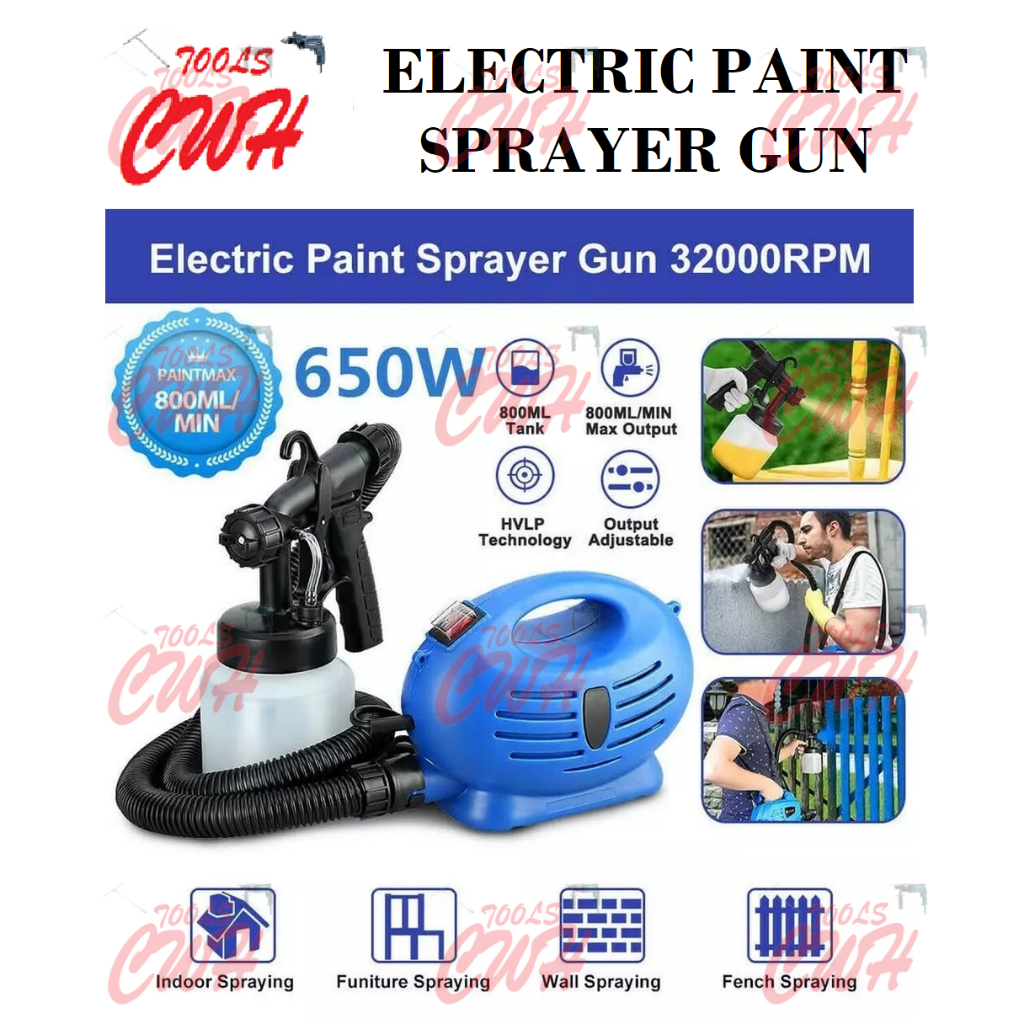 650W 800ML PORTABLE ELECTRIC PAINT SPRAYER SPRAY GUN HLVP PAINT ZOOM ...