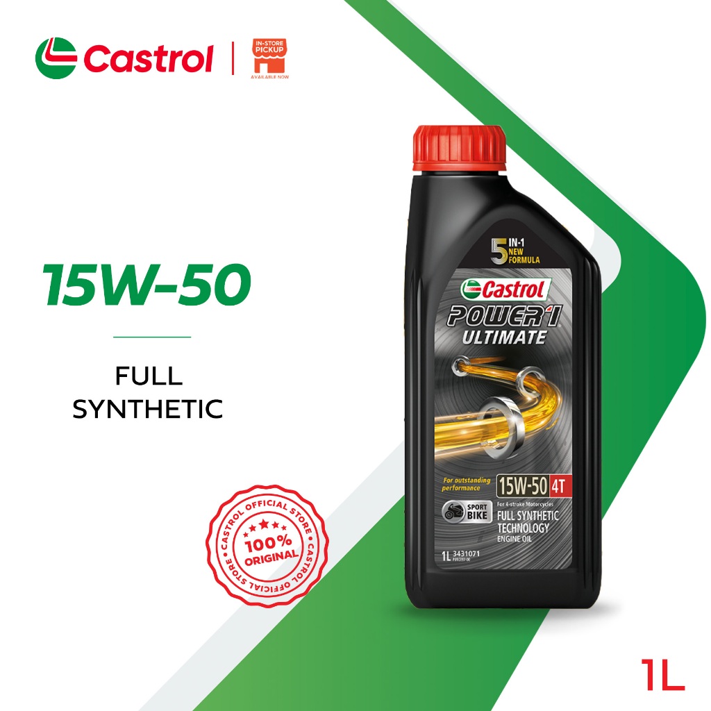 Castrol POWER1 ULTIMATE Sports Bike 15W-50 (1L) Minyak Enjin Motosikal ...