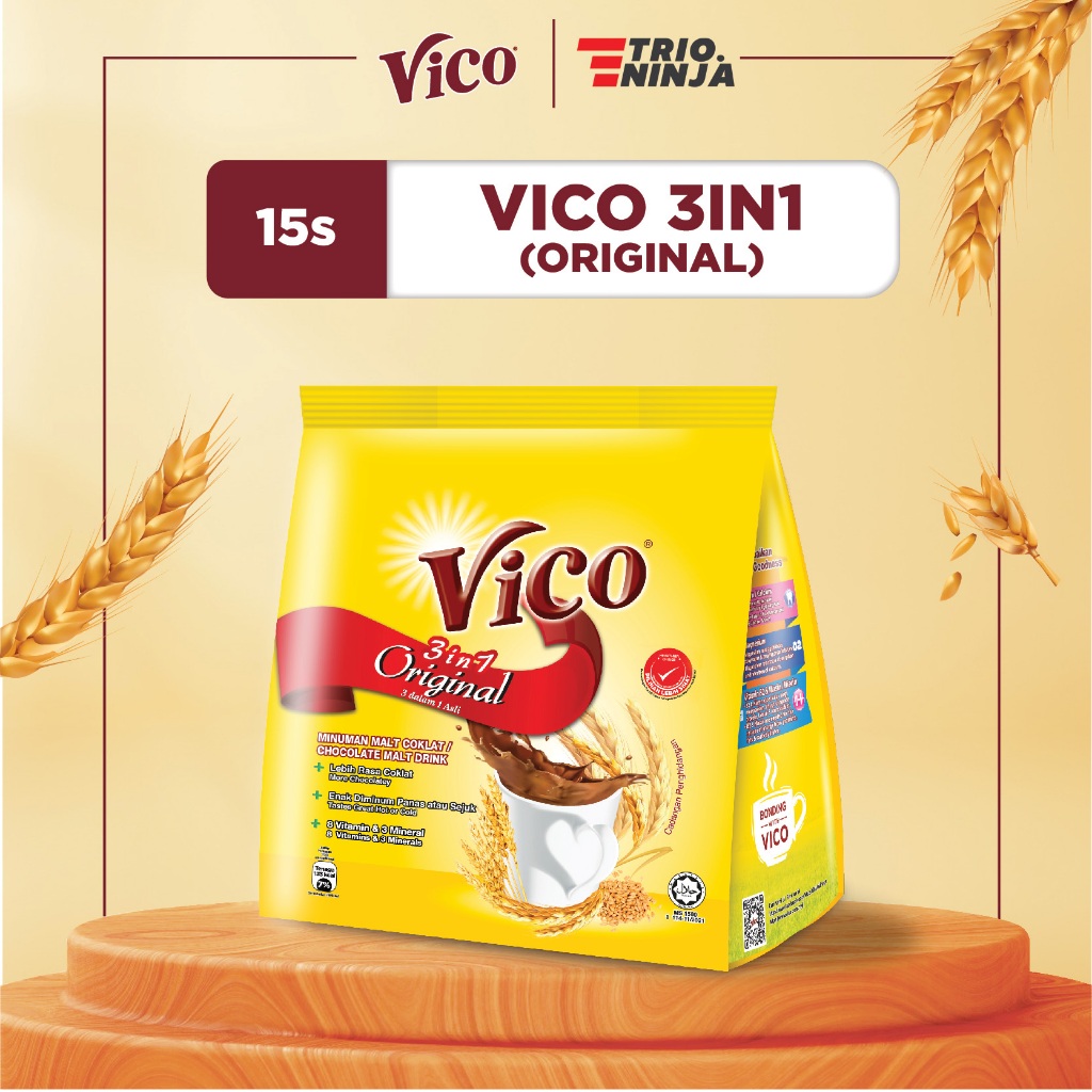 Vico 3in1 Original Chocolate Malt Drink (15'sX32g) | Shopee Malaysia