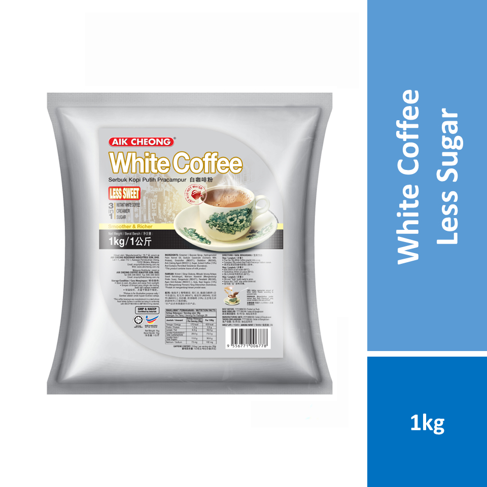 [East Malaysia] AIK CHEONG White Coffee 3in1 Powder 1kg - Less Sugar | Shopee Malaysia