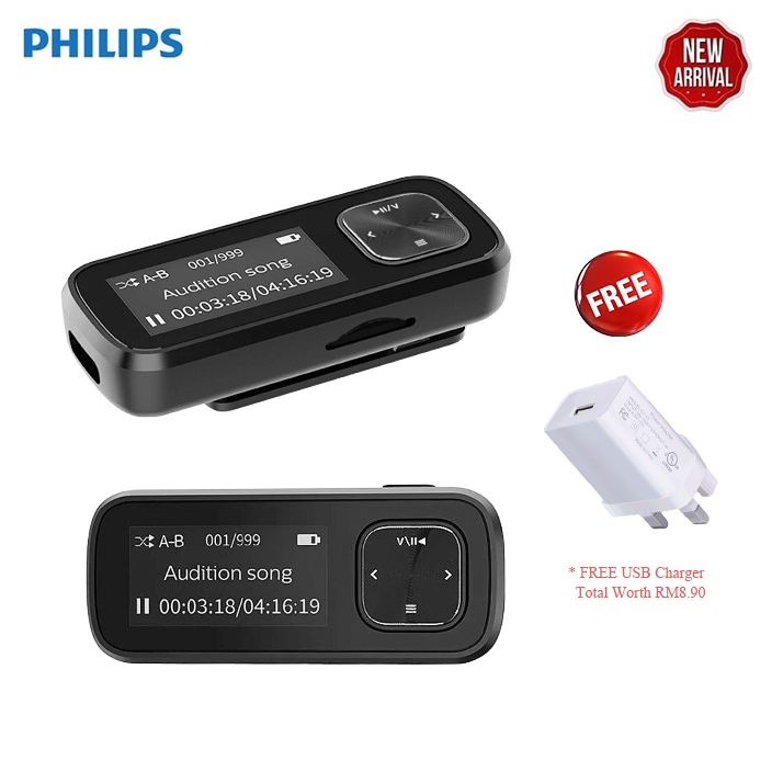 PHILIPS SA1102 MP3 FLAC WAV APE Music Player Sport Walkman With FM ...