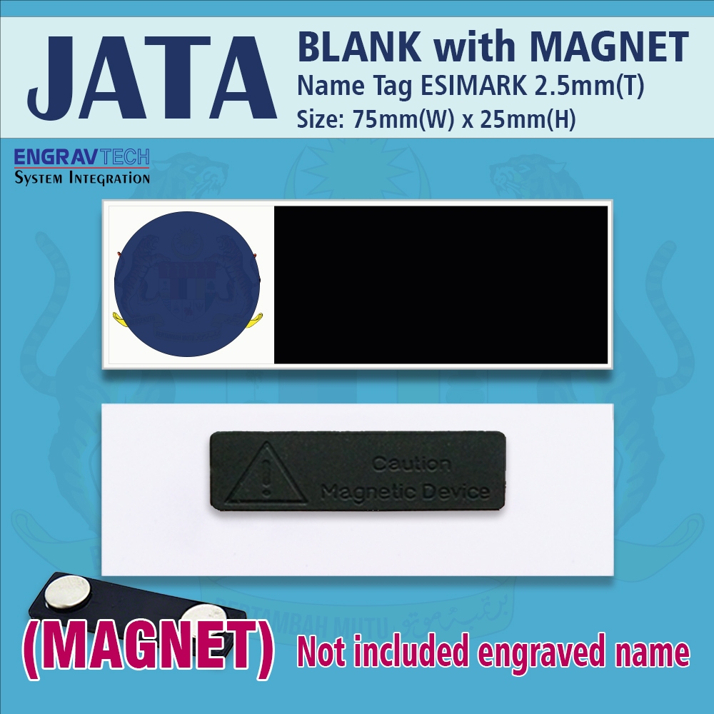 NAME TAG JATA BARU ESIMARK 2.5mm_BLANK_WITH MAGNET_(wholesale) | Shopee ...