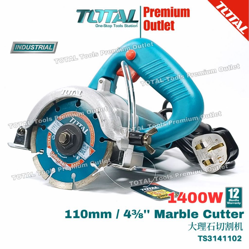 TOTAL Tools 1400w Marble cutter Ø110mm* arbor Ø20mm ( free 1pc dry ...