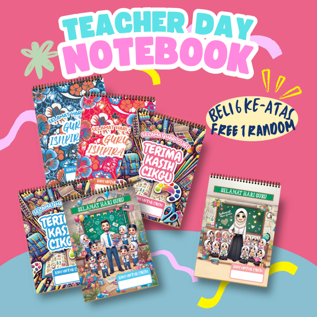 TBF 2025 Teacher's Day A6 A7 Notebook Coloured Cover Notebook 80pgs 100pgs Buku Nota Hari Guru ...