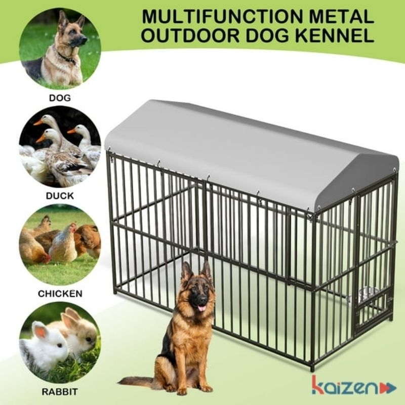 📣KAIZEN STORE MALAYSIA📣 Large Dog Kennel with Roof Cover Heavy Duty Dog ...