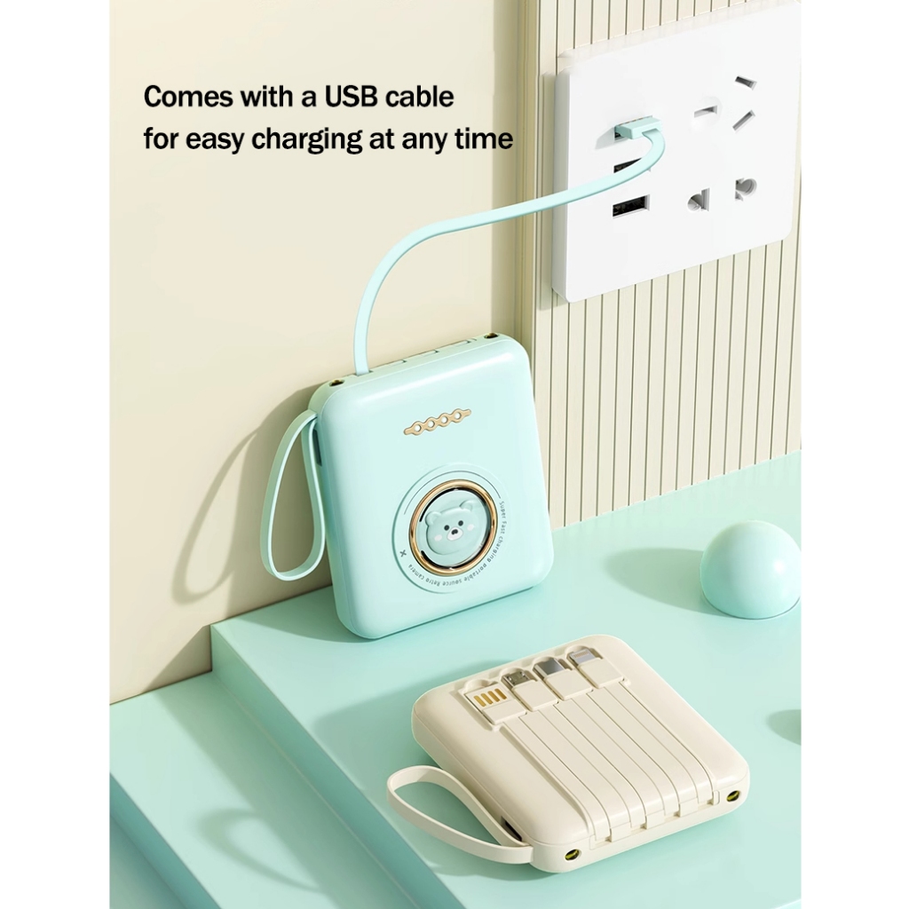 Power Bank Mini Cute Bear 20000mah Portable Powerbank Fast Charging ...