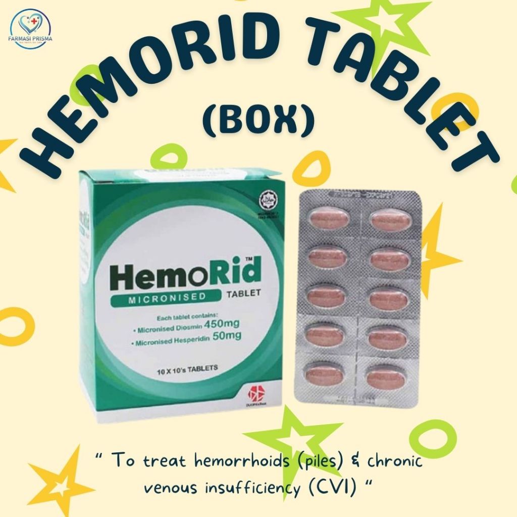 HEMORID HEMO RID (BOX) 10 X 10'S / UBAT KECUT BUASIR / TREATMENT FOR ...