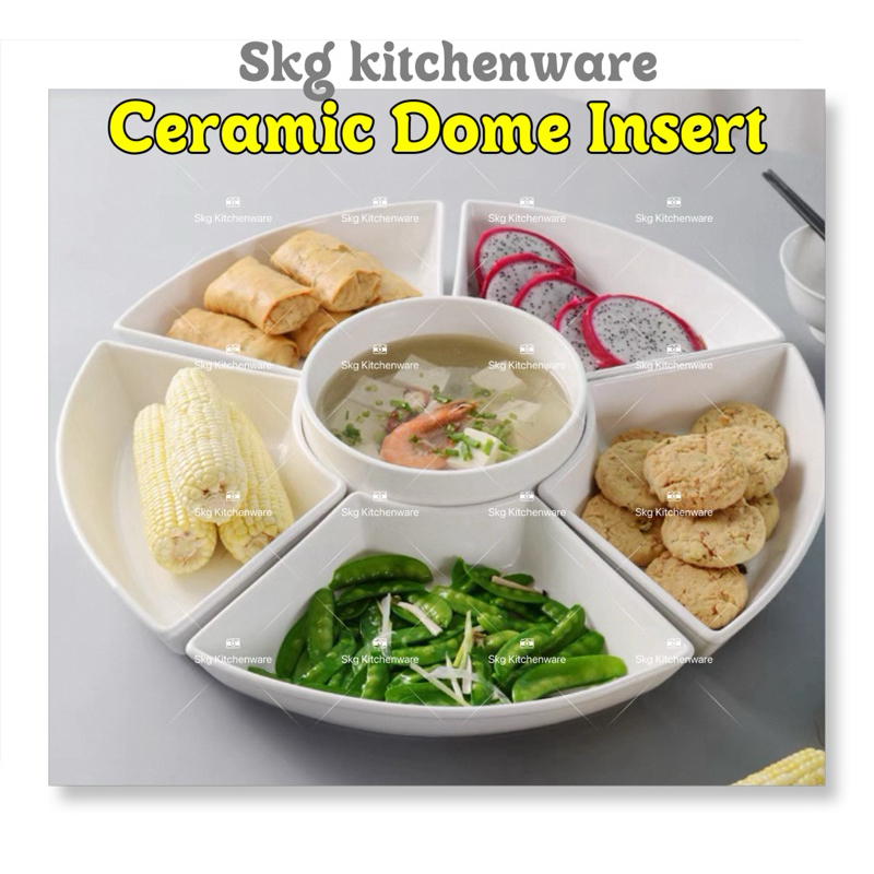Ceramic Dome Serving Insert Replacement Dome Set Insert Round Edge Bowl ...