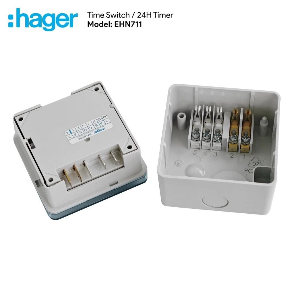 HAGER EH711 16A 24HRS TIMER SWITCH/ TIME SWITCH (NEW MODEL) | Shopee ...
