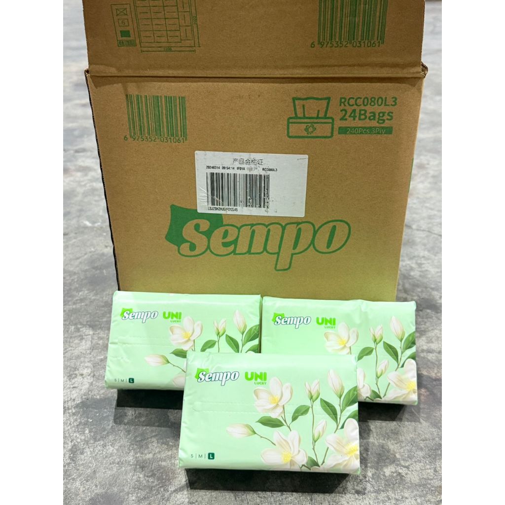 TISU SEMPO UNI LUCKY Facial Tissues 3ply L Size 1 BOX*24 PCS 森宝 3 层抽纸 ...