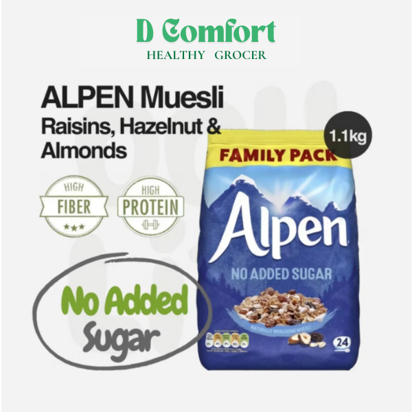 ALPEN Muesli No Added Sugar 1.1kg - Natural, High Protein, Fibre, Low ...