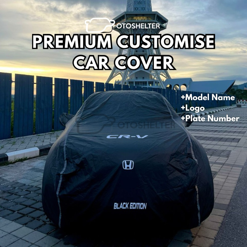 CUSTOM PREMIUM CAR COVER (Logo+Brand+Plat number) | Shopee Malaysia