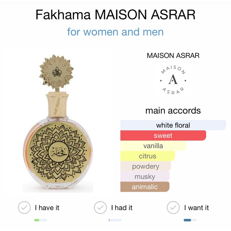 Fakhama edp100ml by Maison Asrar perfume Orginal from Dubai Orginal ...