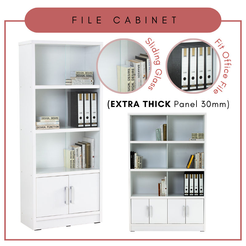 Alora Furniture - HAVIR Thick File Cabinet With Glass Door / Almari ...
