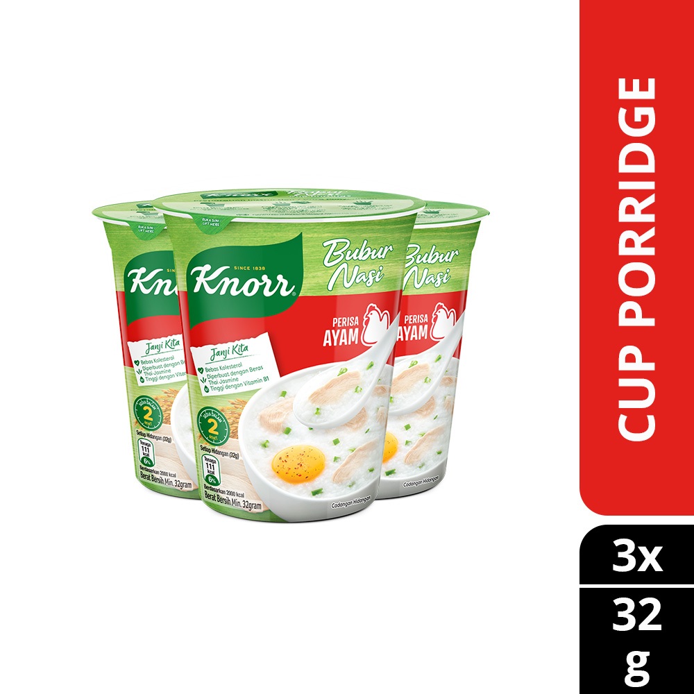 [Bundle of 3] Knorr Cup Porridge Chicken 32g | Shopee Malaysia