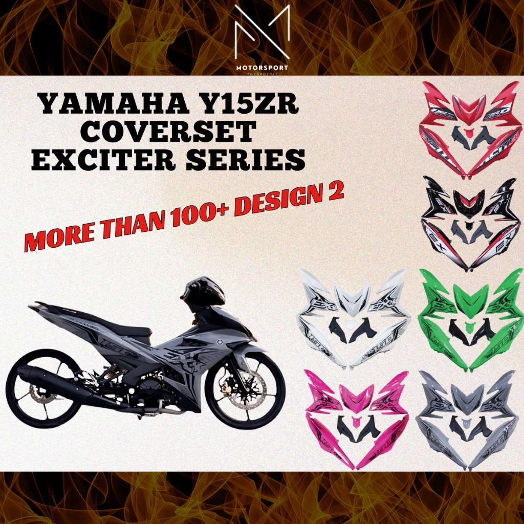 RAPIDO COVERSET YAMAHA Y15ZR V1 V2 Exciter RC All Version 2 STICKER TANAM STRIPE COVER SET BODY ...
