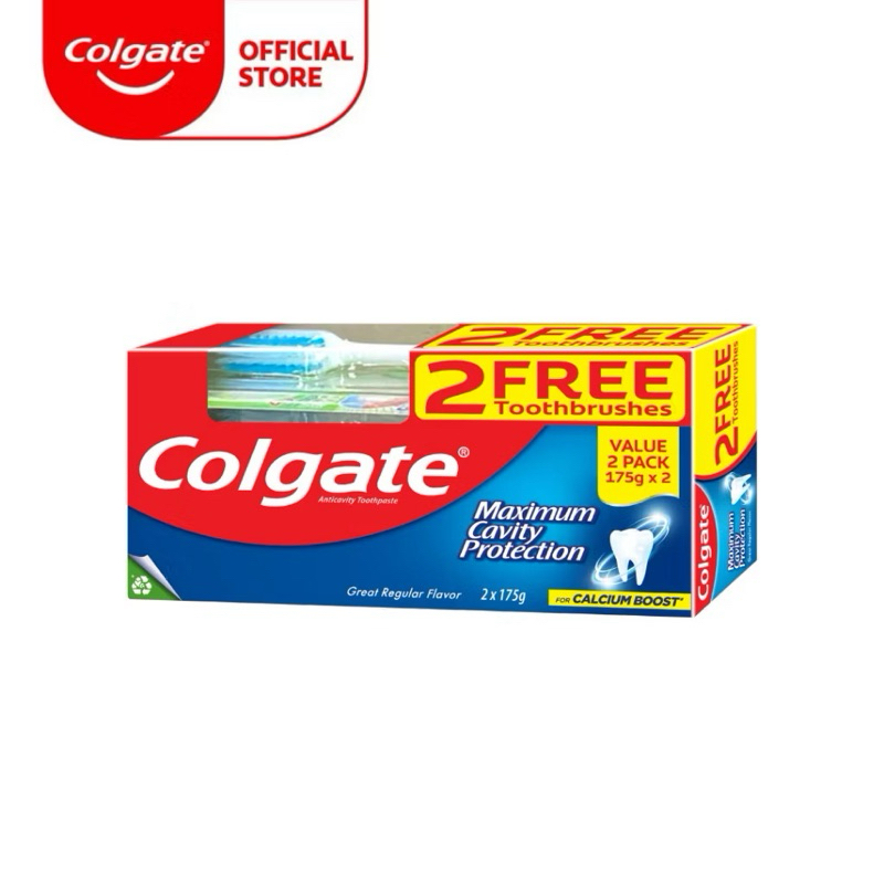 Colgate Maximum Cavity Protection Great Regular Flavor Twin (175g ...