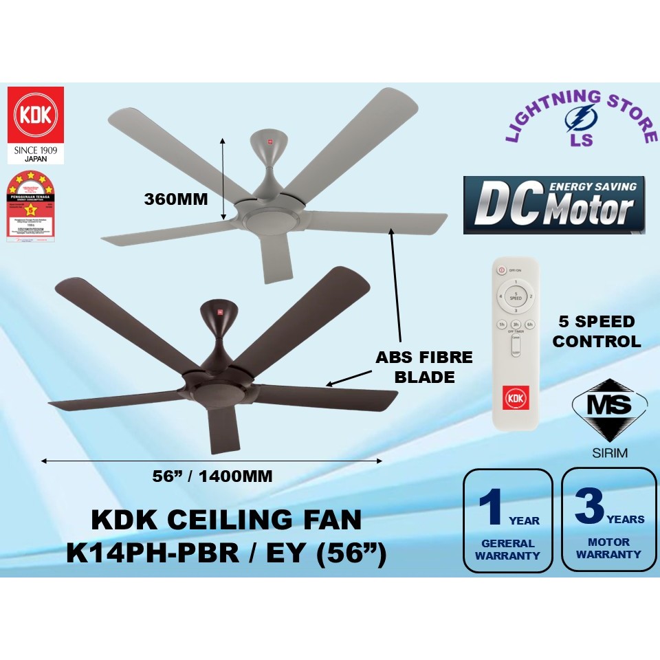 (2025 New)KDK 56" 5 Blades DC Motor Ceiling Fan With Remote Control ...