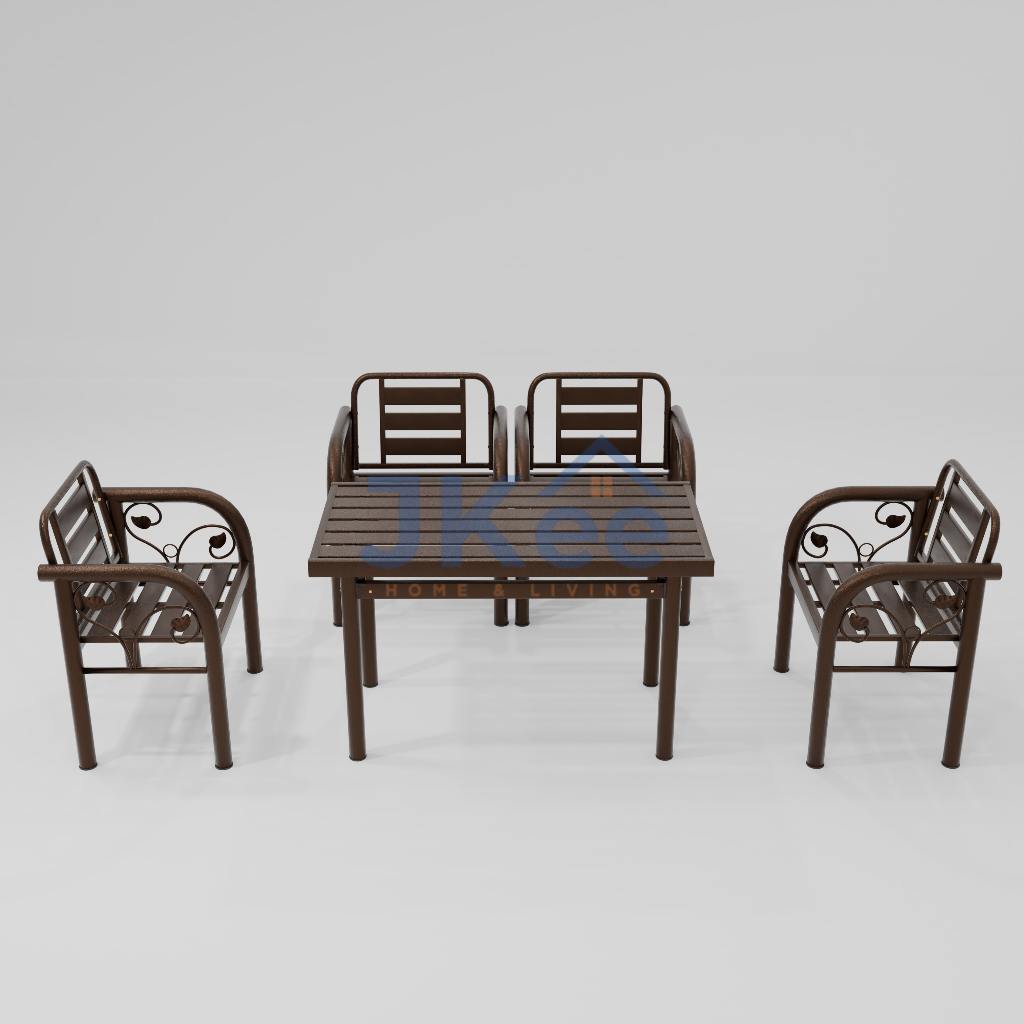 (SET) Set Kerusi Laman JKEE 4x Single Bench + Meja Panjang 4ft / Set ...