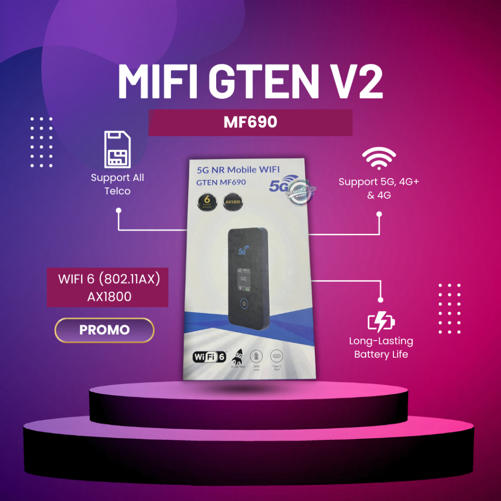 5G GTEN V2 MF690 POCKET WIFI UNLIMITED - SUPPORT SEMUA SIM | Shopee ...