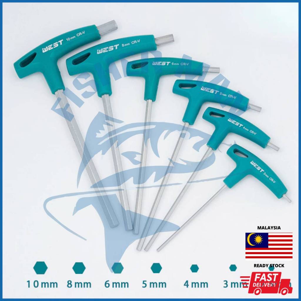 T-Handle Type Hexagon Allen Key 2 Way Hexagon Wrench with Rubber Handle ...