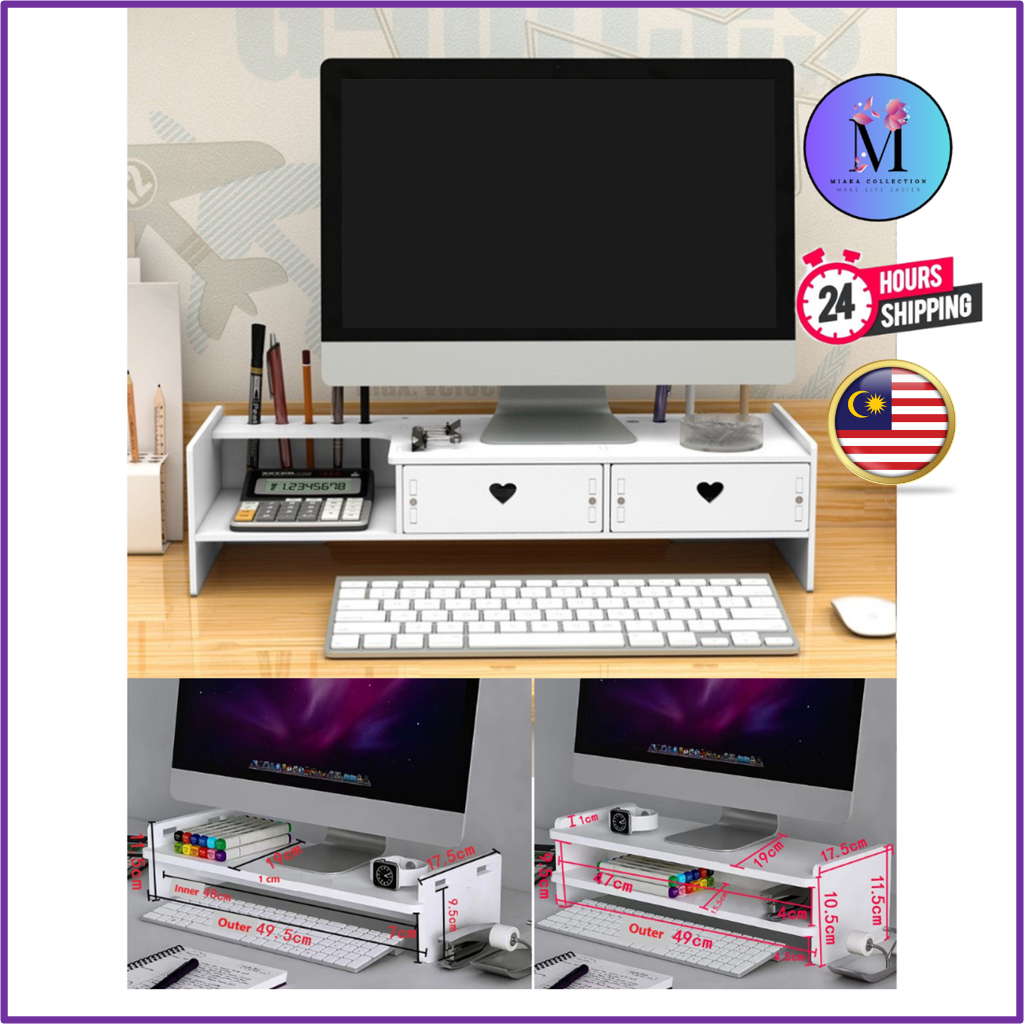 Upgraded Monitor Riser Laptop Shelf Computer Rack Stand Monitor Rack ...