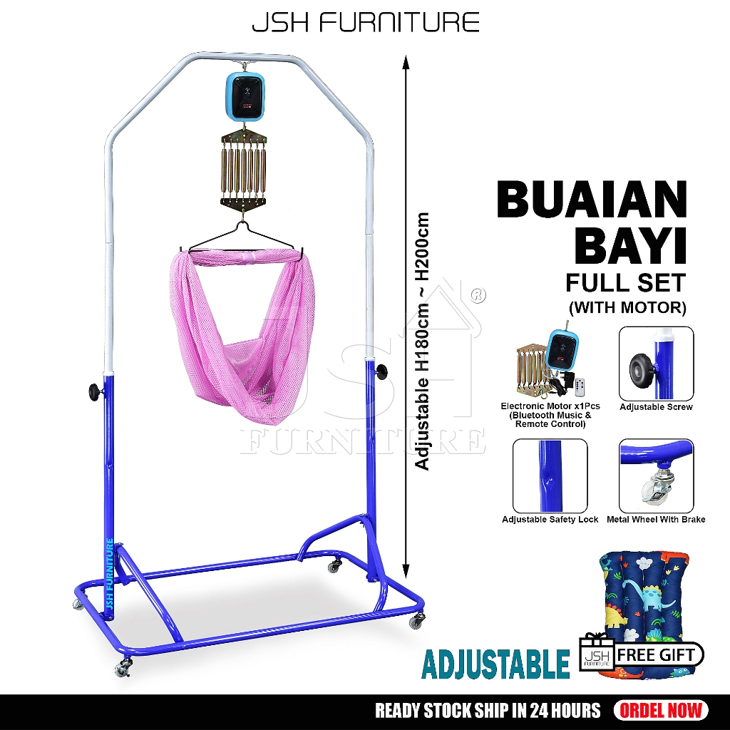 Buaian Bayi JSH SC3 - Rangka Buaian Bayi Besi Swing Baby Cradle Stand ...