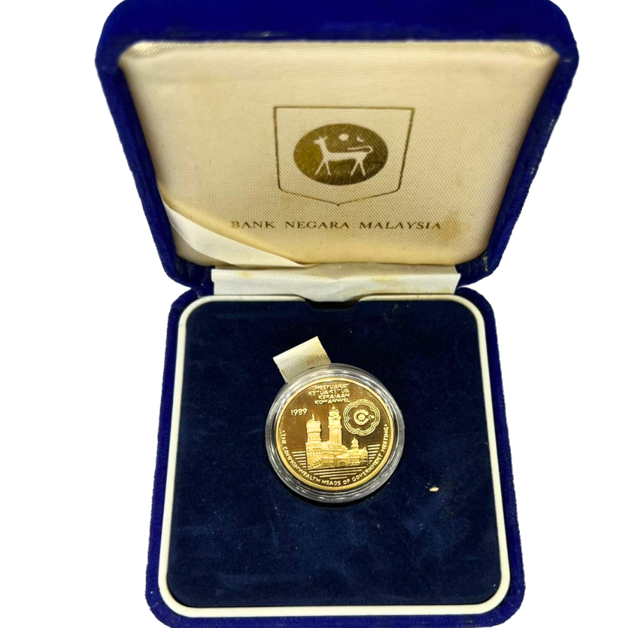 Malaysia 1989 RM5 CHOGM Proof Coin | With Box & COA | Commonwealth ...